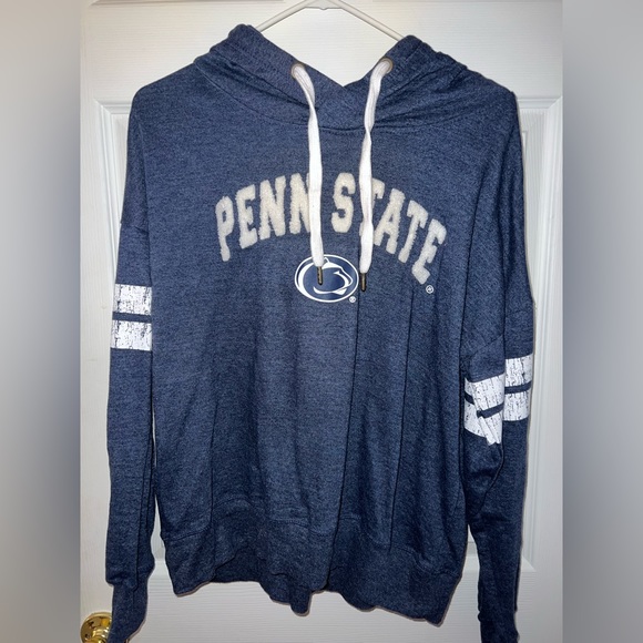 Tops | Penn State Hoodie With White Stripes On Sleeves | Poshmark